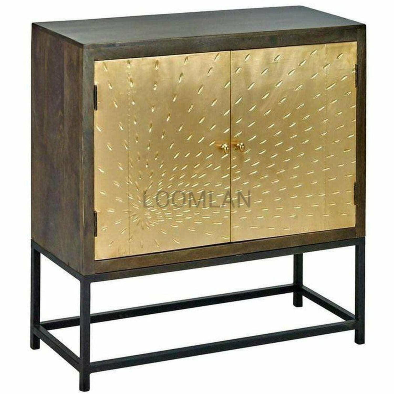 40 Square Accent Cabinet Brass (Gold) Doors Handmade Pattern - Walmart.com