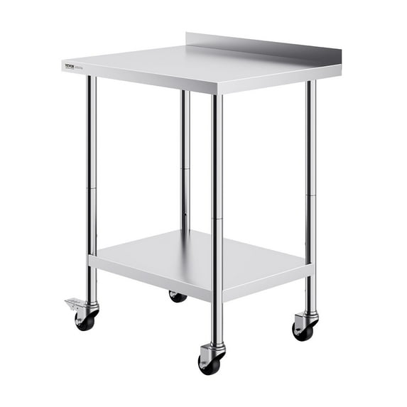 40" Stainless Steel Work Table with Adjustable Height, Heavy Duty ...