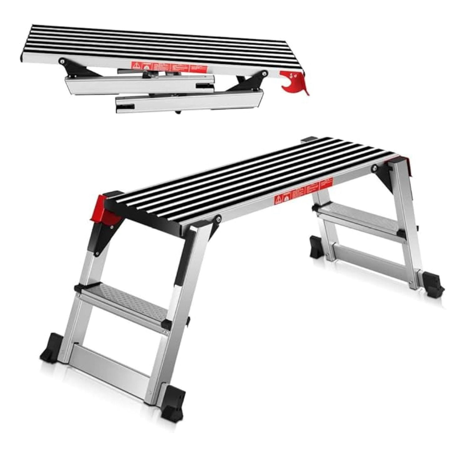 40'' Step Stool Folding Ladder Portable Work Aluminum Drywall Stool ...