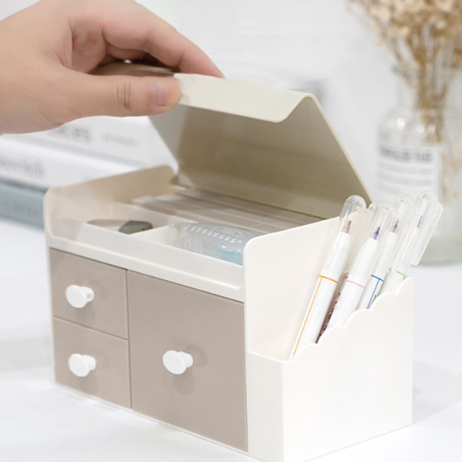 Storage Bins amlbb Compartment Storage Box With Lid, Portable ...