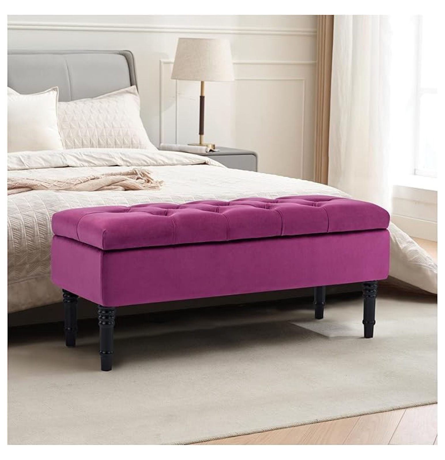 40" Storage Ottoman , Upholstered Storage , Modern End of Bed Storage ...