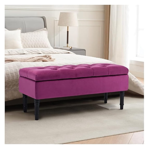 40" Storage Ottoman , Upholstered Storage , Modern End of Bed Storage ...