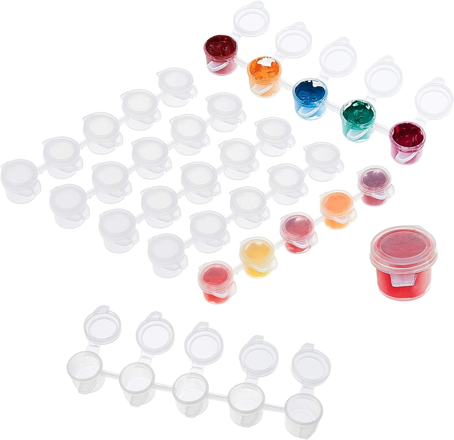 40 Strips 200 Pots Paint Pots Strips 3ml/ 0.1oz Mini Paint Pot Pod ...