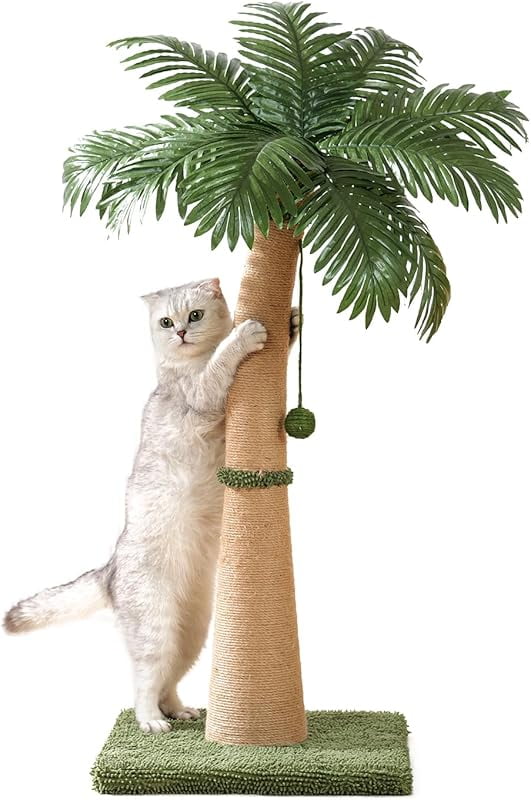 MY 40'' Tall Cat Scratching Post Cat Tree, Curved Design Cat Scratcher ...