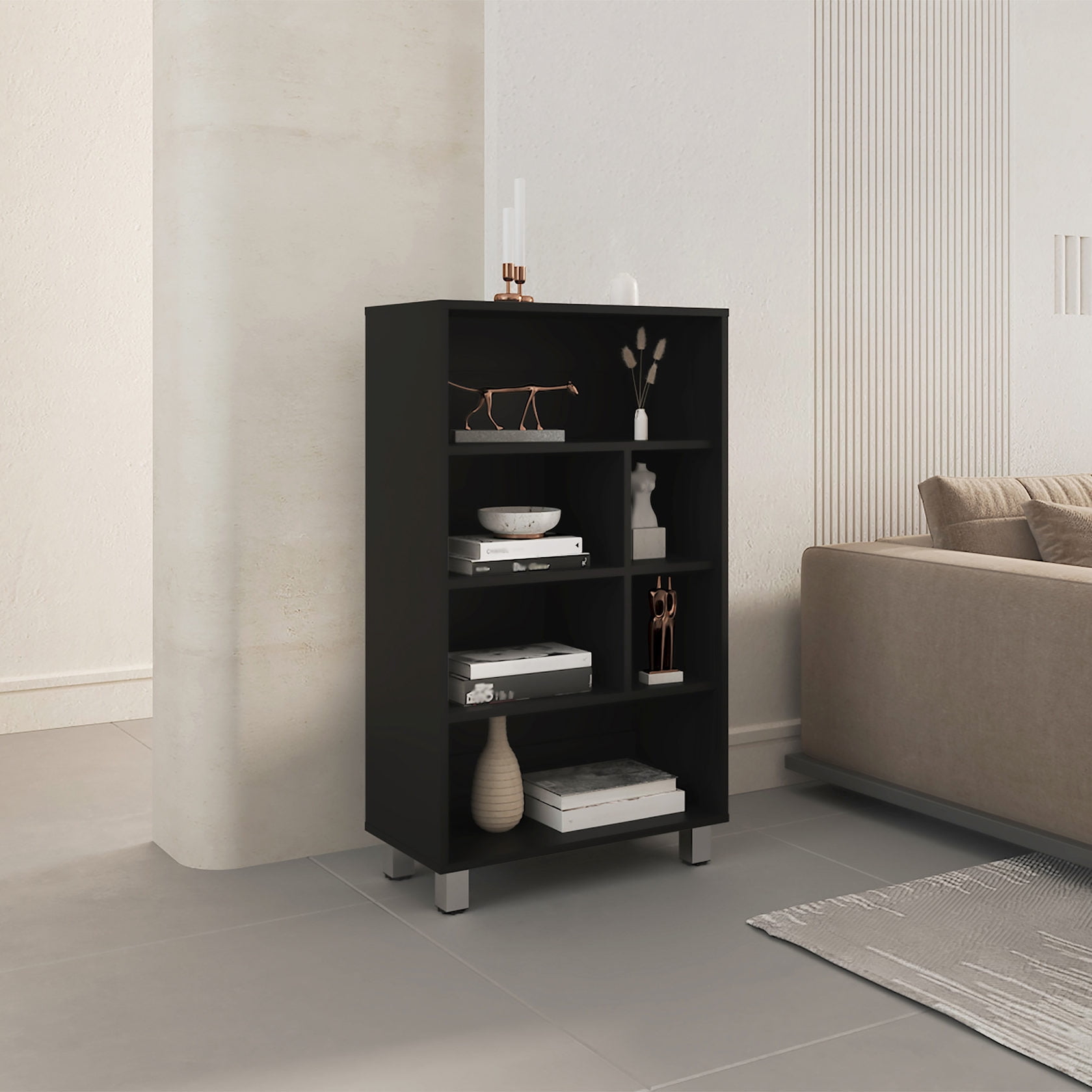 40" Tall Narrow Cabinet, Versatile Cubbies / Office Storage Solution ...