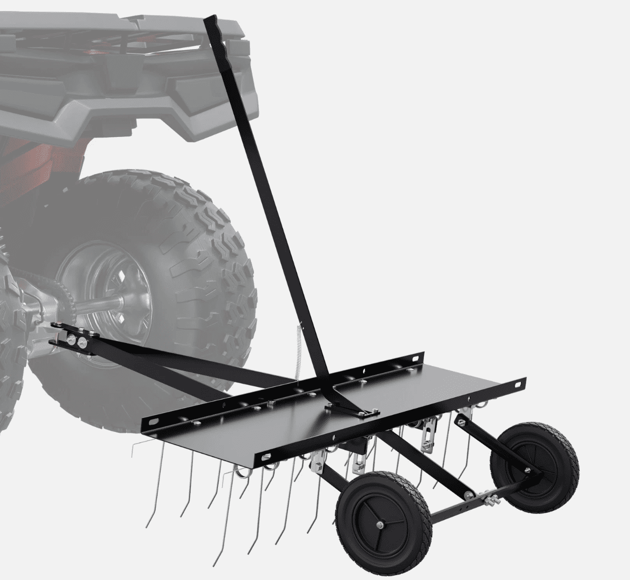 40" Tow-Behind Lawn Dethatcher with 20 Steel Tines for ATV or Riding ...