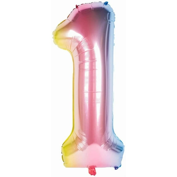 40" Unicorn Pink Gradient Wild One Baby Birthday 1 Month Number Float ...