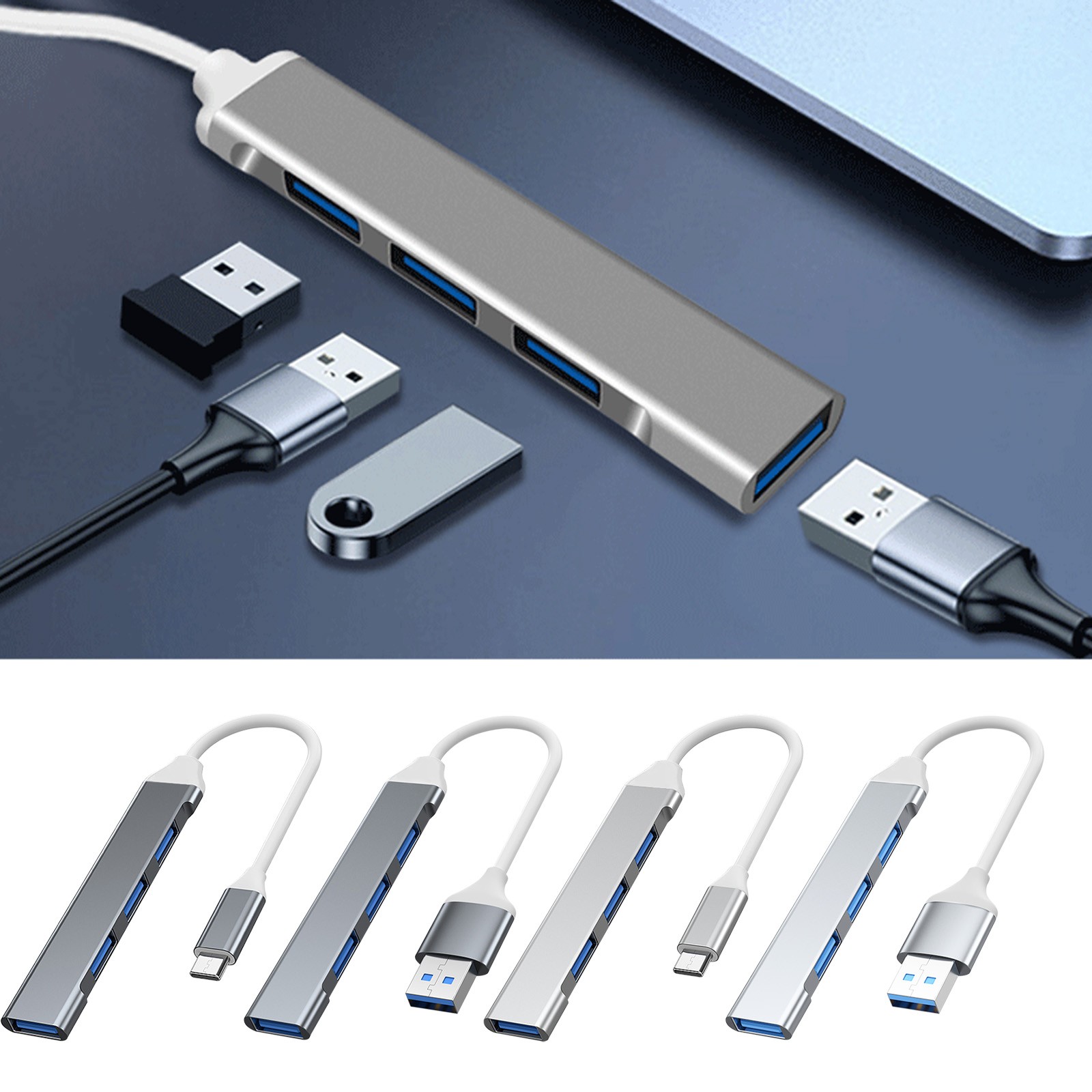 Viflosae Mini USB Hub Extensions, 4 Port USB , USB Adapter Station ...