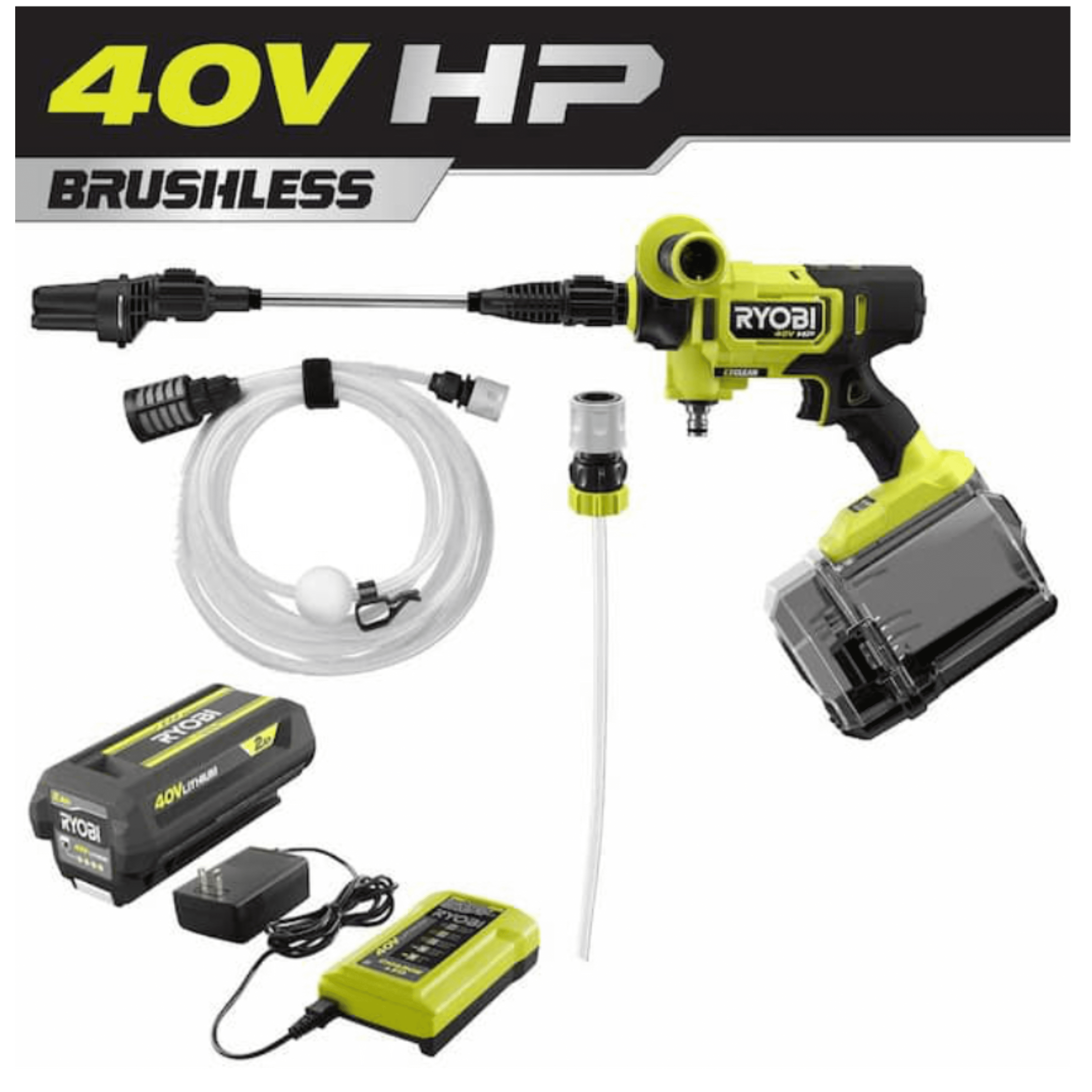 RYOBI 40 Volt HP EZClean 600 PSI Electric Power Cleaner with Battery and Charger Walmart