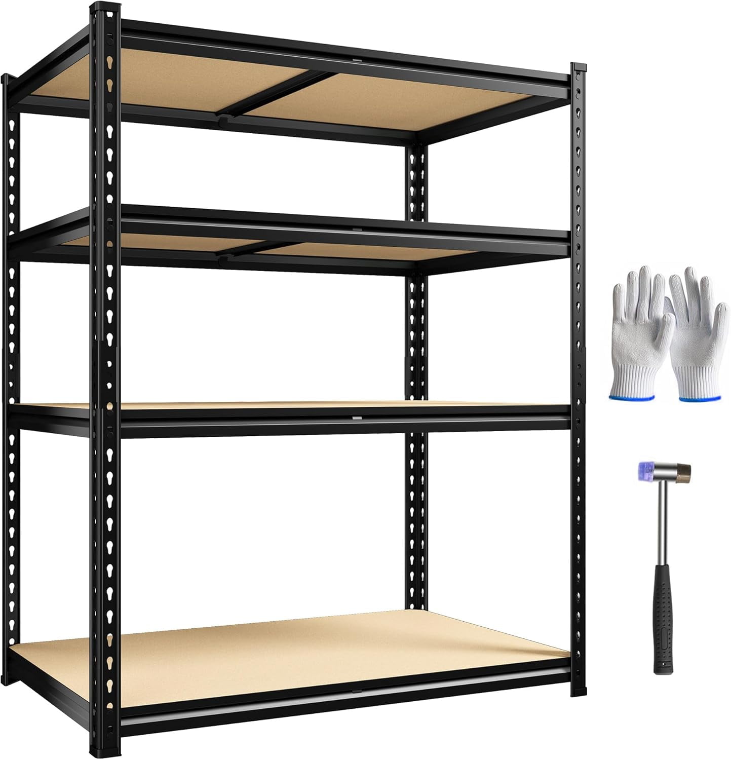 40" W Garage Shelving, 4 Tier Storage Shelves Load 2000 lbs, Adjustable ...
