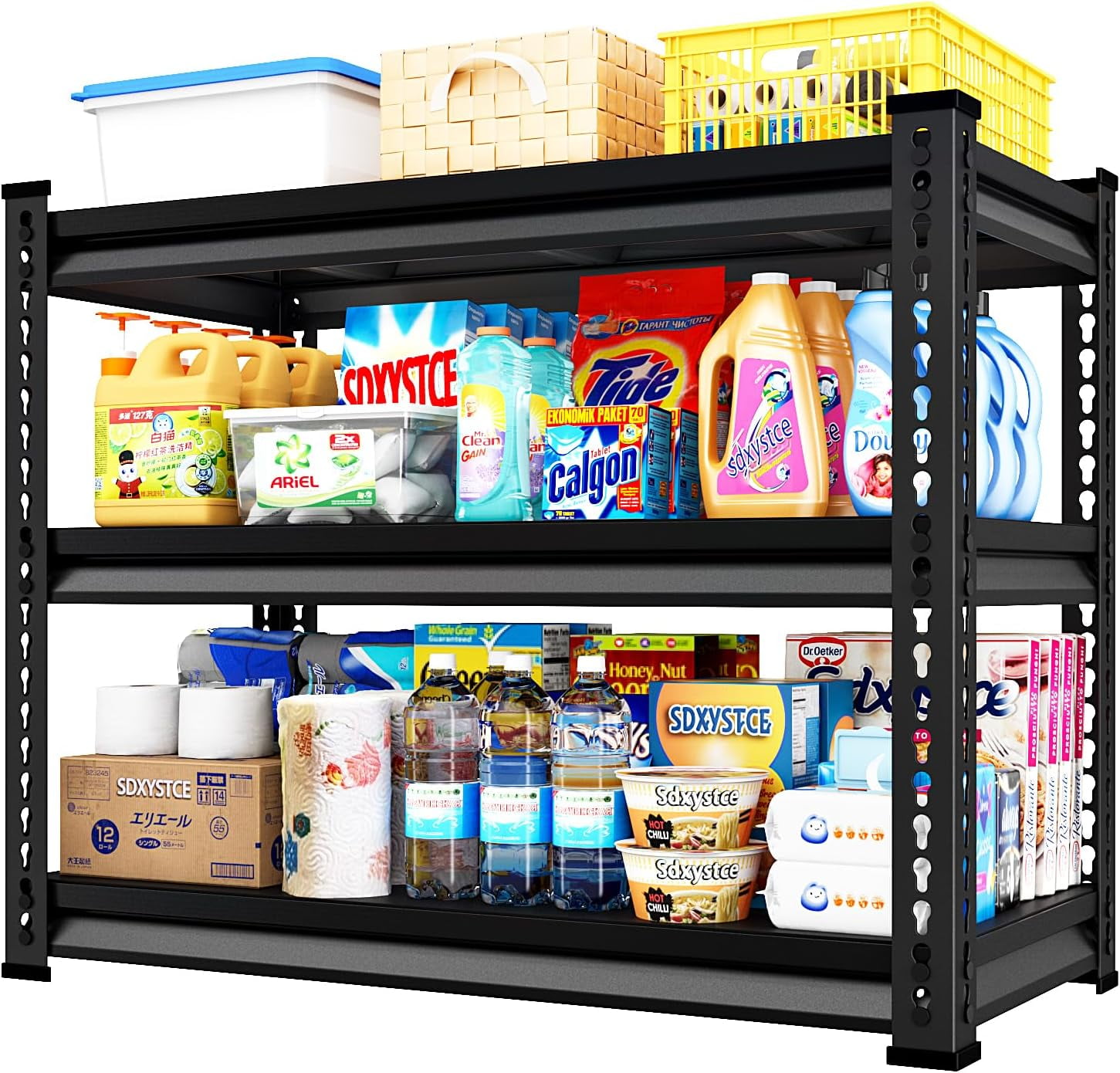 40" W Garage Shelving Heavy Duty, 1350LBS Loads Shelving Units and ...