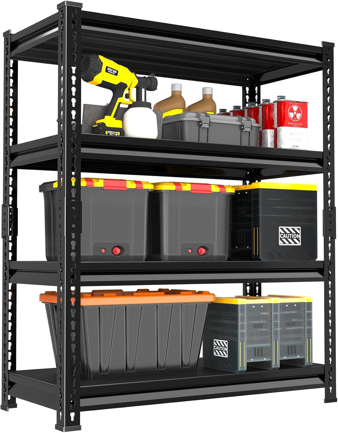 40" W Garage Shelving Heavy Duty, 1600 Lbs Loads Garage Storage Shelves ...