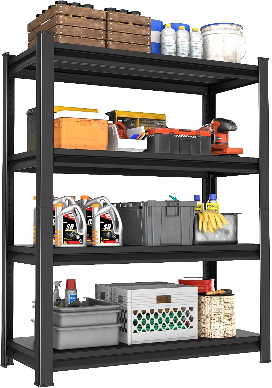 40" W Garage Shelving Heavy Duty, 1800LBS Loads Garage Storage Shelves ...