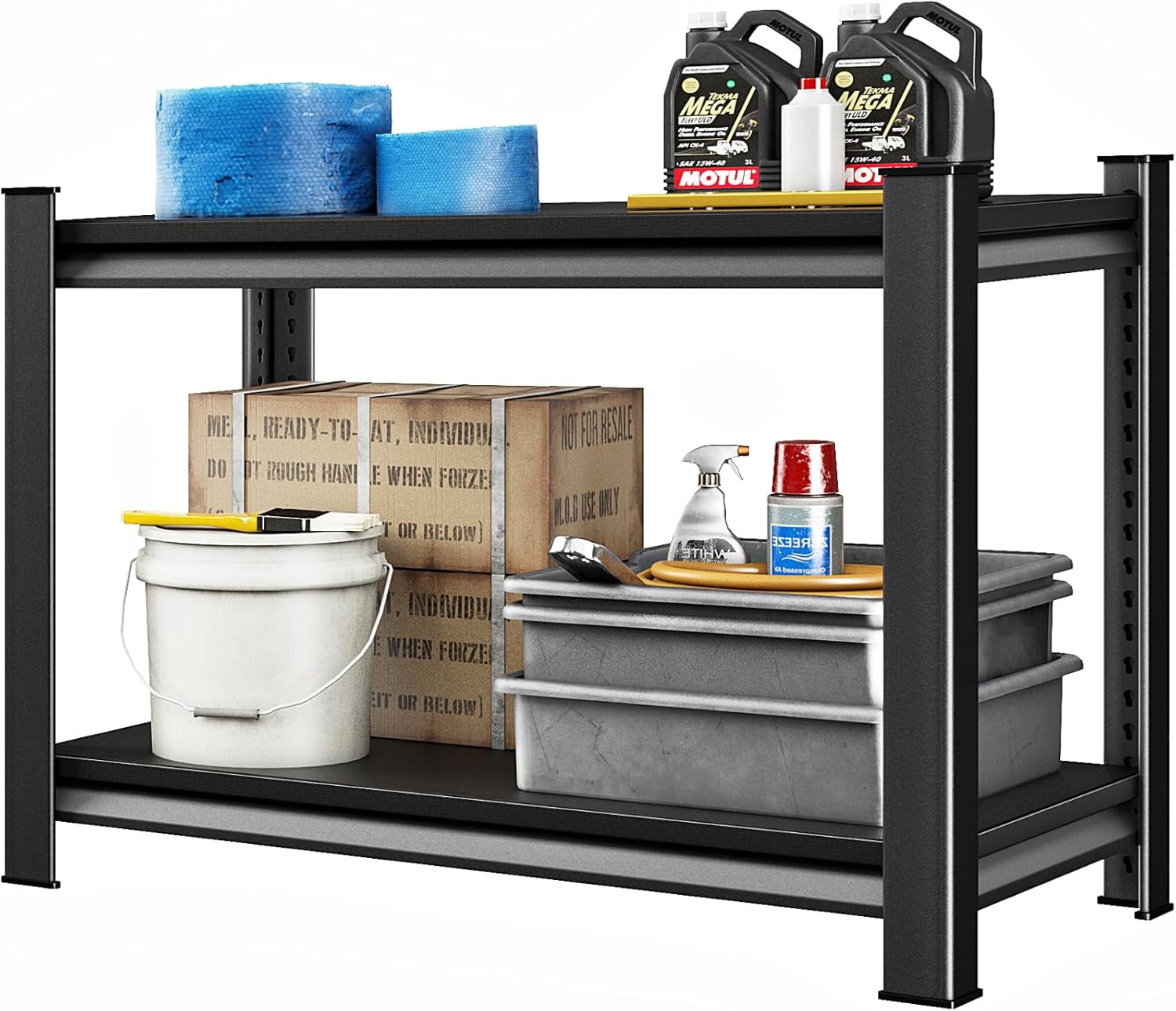 40" W Garage Shelving Heavy Duty, 960LBS Loads Garage Storage Shelves ...