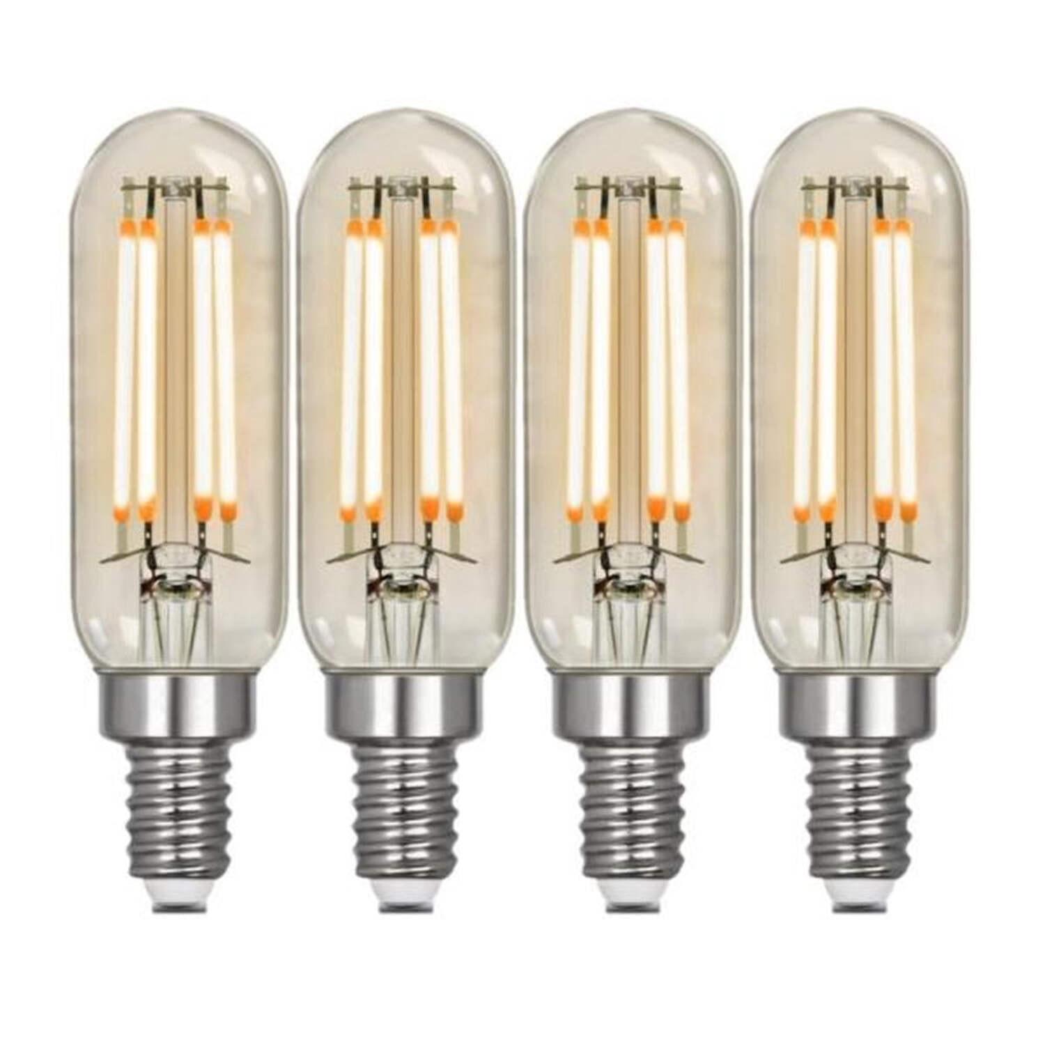 (4-Pk) Feit Electric Candelabra LED Light Bulb Glass Clear Warm White 40W - Walmart.com