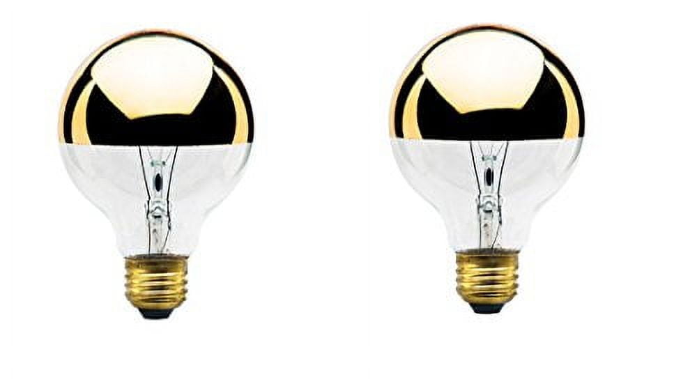 40-Watt G25 Globe Shape Light Bulb, Half Gold, Medium Base (2-Pack ...