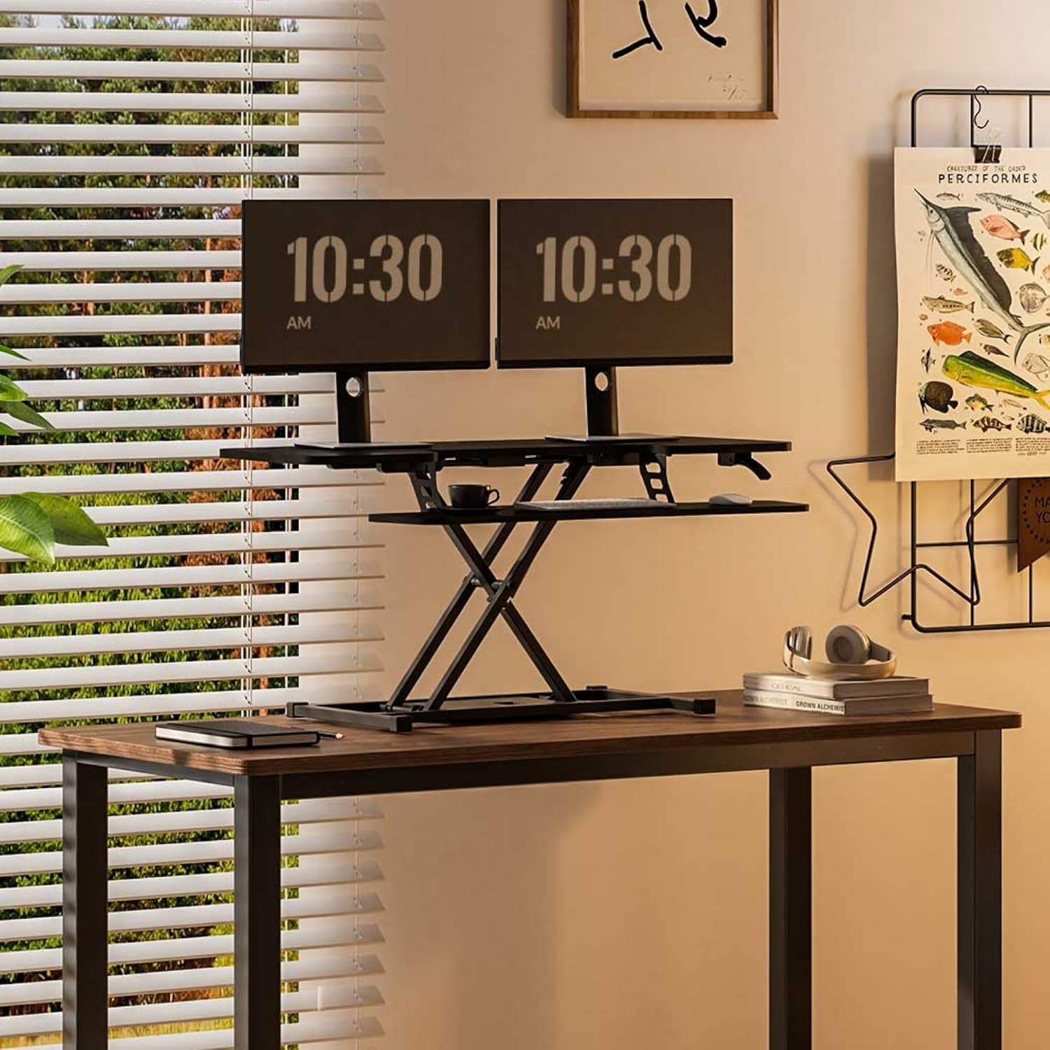 40" Wide Standing Desk Converter Sit to Stand Riser Height Adjustable ...