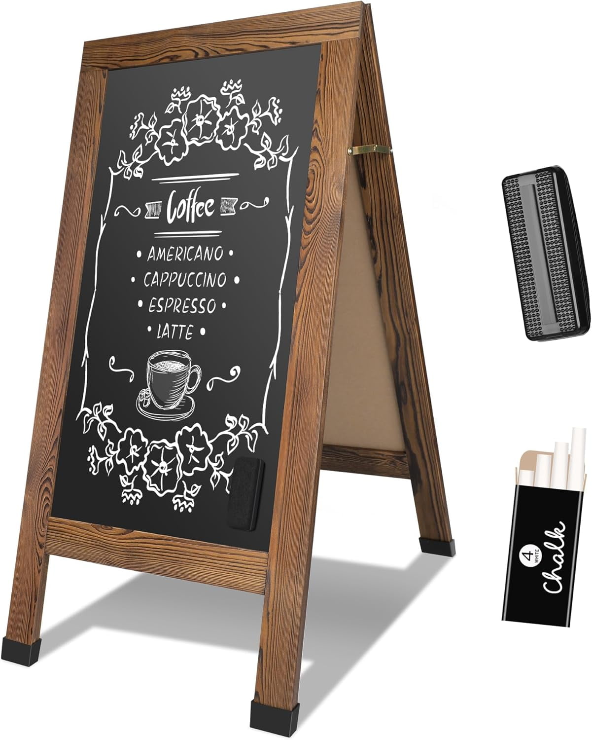 40" X 20" Pine Wood a Frame Sign, Magnetic Chalk Board Sign Board ...
