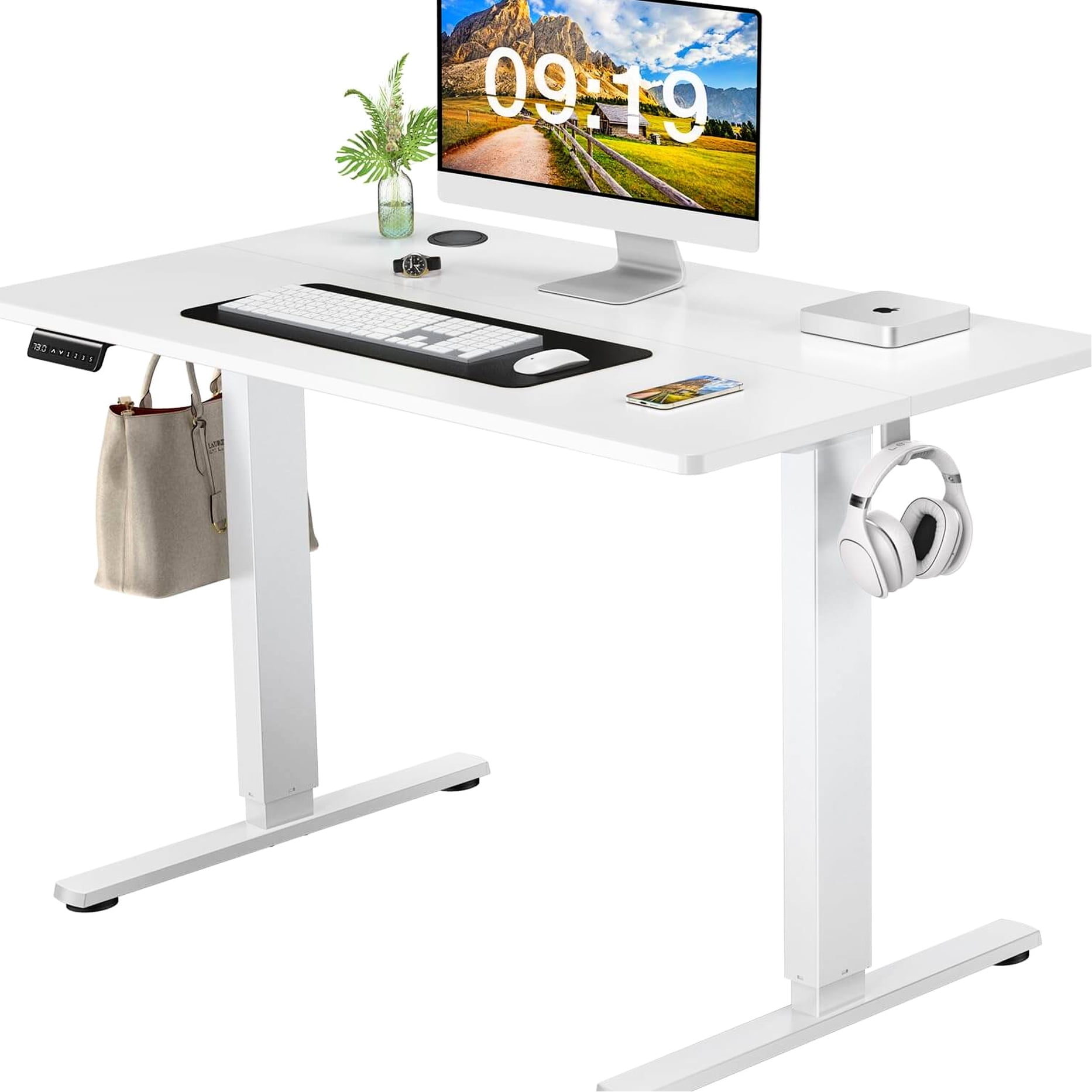 40'' X 24" Electric Standing Computer Desk - White Sit To Stand ...