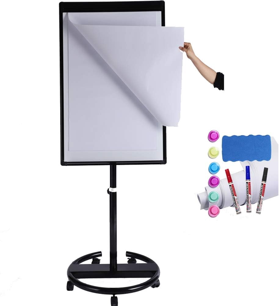 40 X 28 Inch Mobile Magnetic Whiteboard, Height Adjustable Dry Erase ...