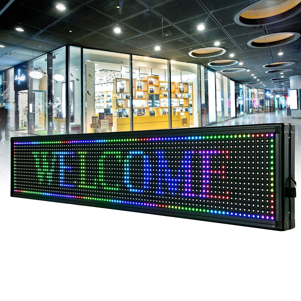 40"X8" LED Sign Scrolling Message Display Board RGB 7-Color ...
