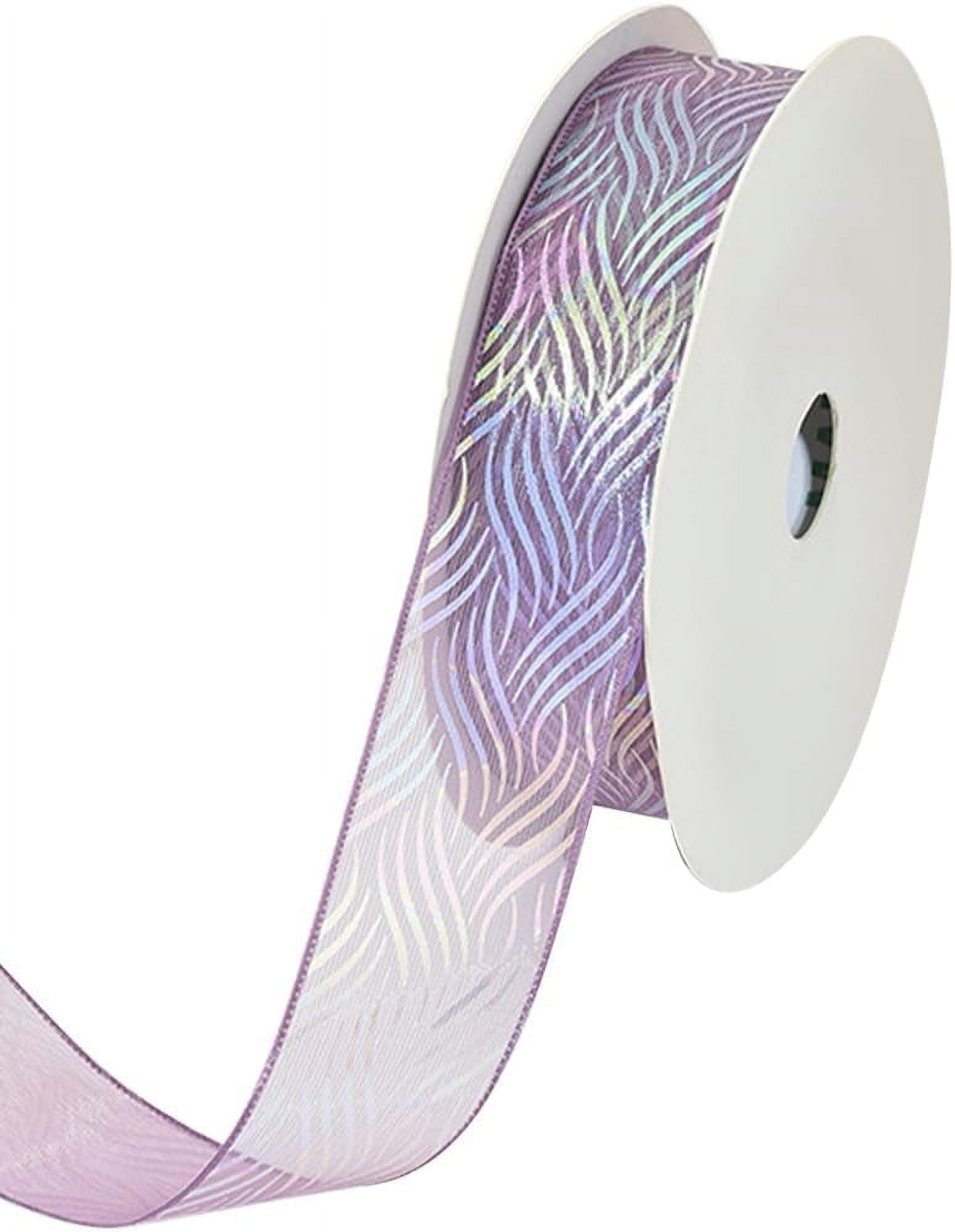 40 Yards 1 Inch Purple Iridescent Ribbon Organza Sheer Mesh Ribbon ...
