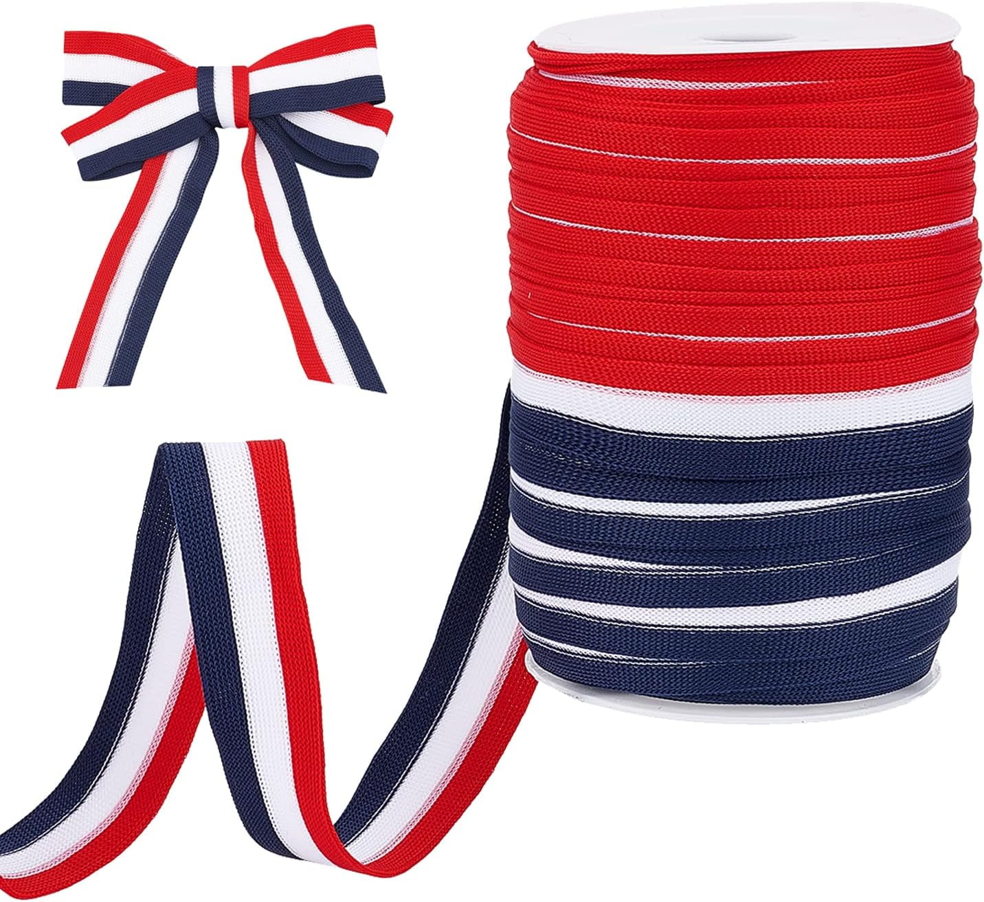 40 Yards 4th of July Striped Ribbon Memorial Day Fabric Grosgrain ...