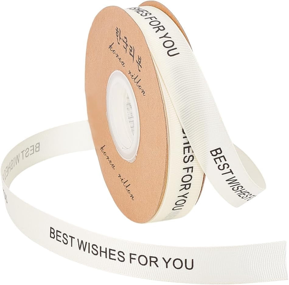 40 Yards Best Wishes for You Ribbon 3/4 Inch Polyester Word Print ...