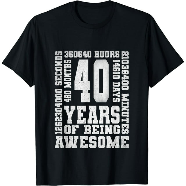 40 Years 480 Months Of Being Awesome 40th Birthday funny T-Shirt ...