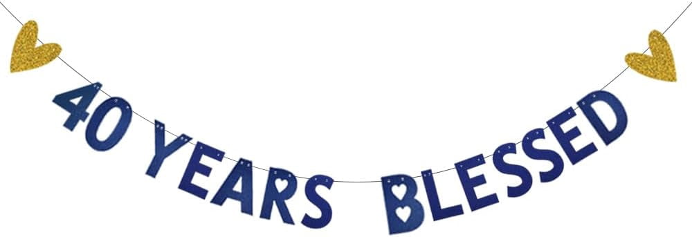 40 Years Blessed Banner for 40TH Wedding Anniversary Party Supplies 40 ...