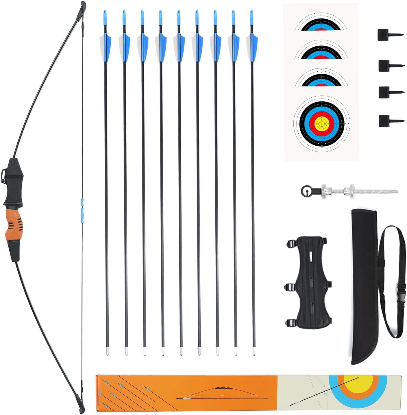 40" Youth Bow and Arrow Set for Kids 8-12 & Teens - Ambidextrous Recurve Archery Gear with ...