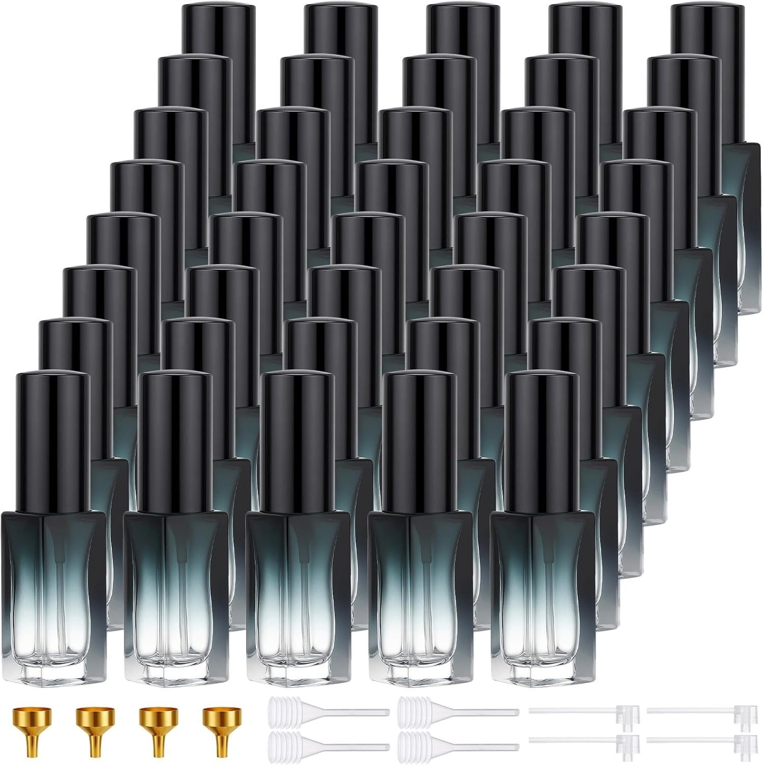40 count 0.17oz Bulk Glass Travel Perfume Bottle Refillable, Blue ...