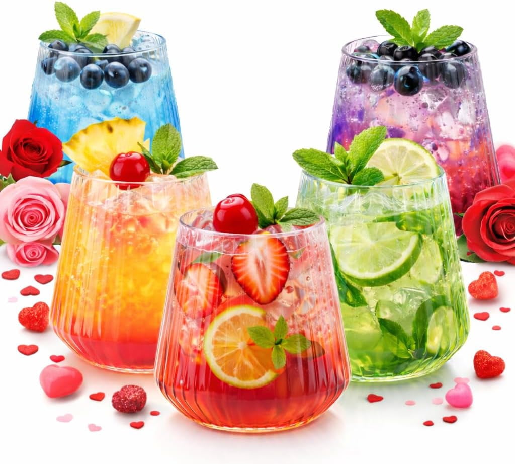 40 count Origami Ripple Unbreakable Stemless Plastic Wine Champagne ...