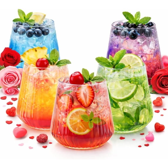 40 count Origami Ripple Unbreakable Stemless Plastic Wine Champagne ...