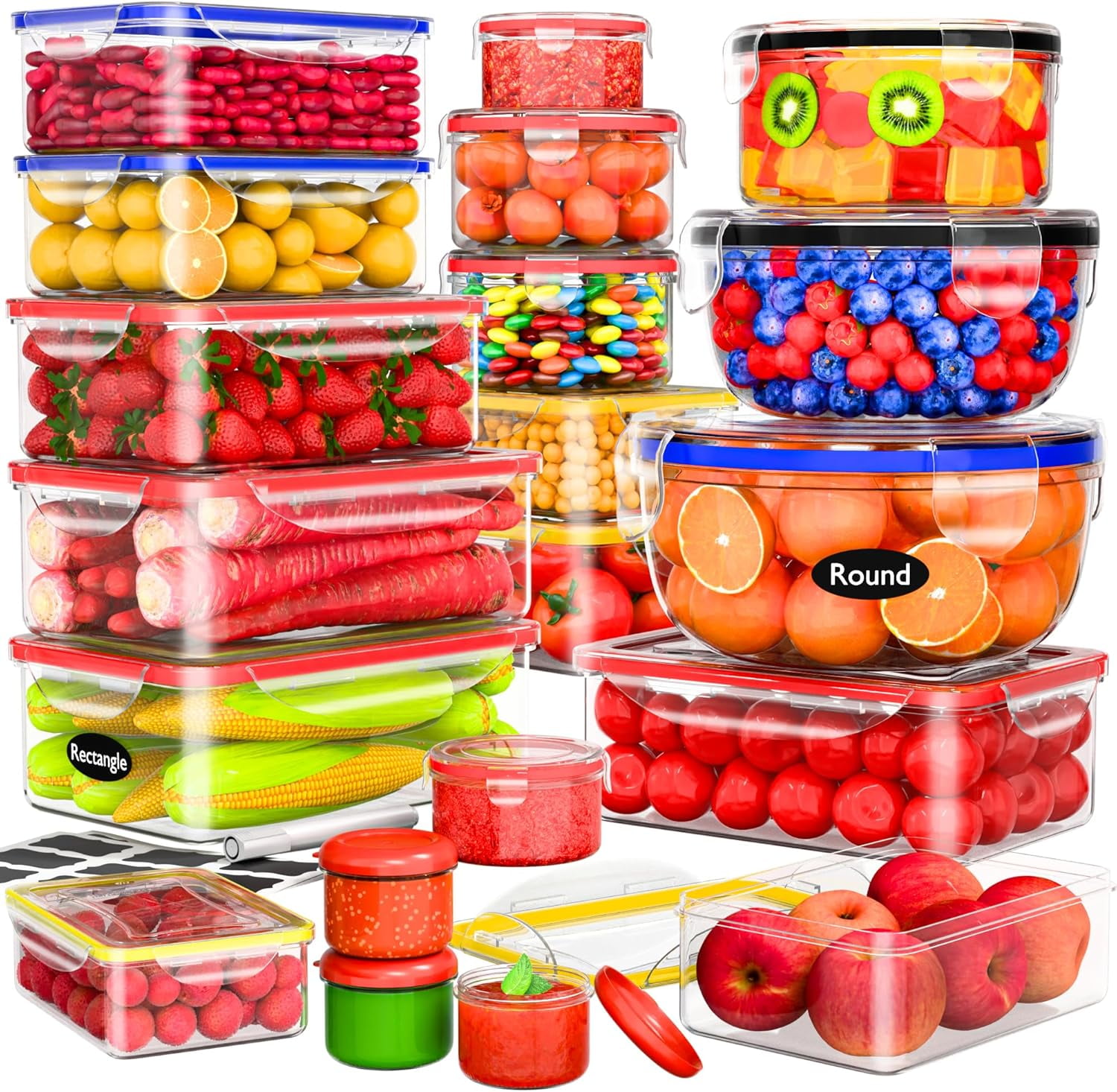 40 count Storage Containers with Airtight- Meal Prep Container for ...