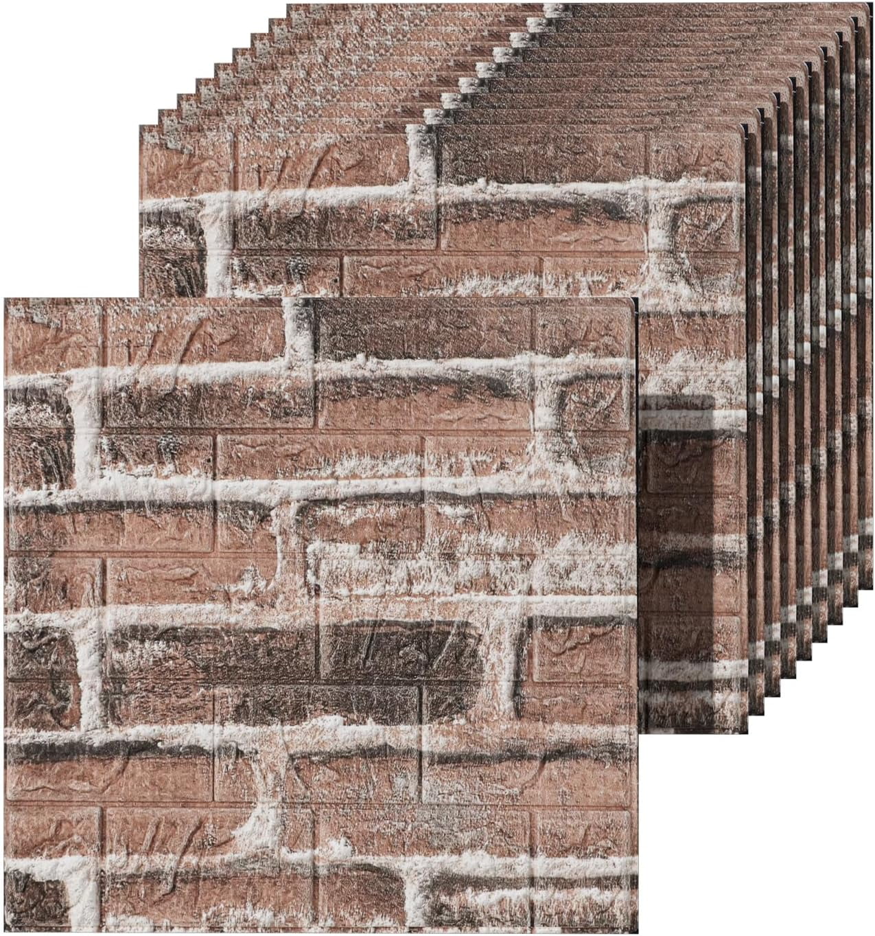 40 count Wall Panels Peel and Faux 11.8"*11.8" Red Brick Color Brick ...