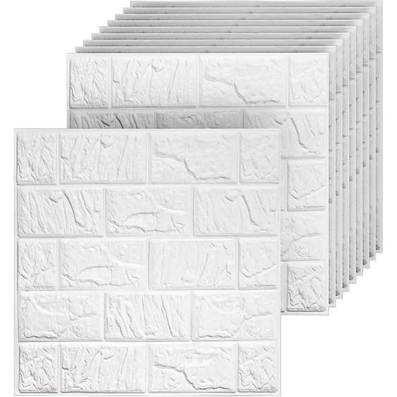 40 count Wall Panels Peel and Faux 11.8"*11.8" White Brick Wallpaper ...