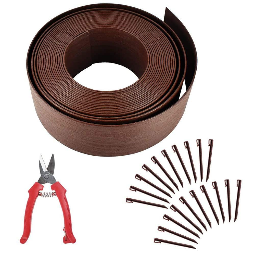 40 ft. W x 5 in. D x 1 in. H Polyethylene Landscape Edging Kit, Include ...