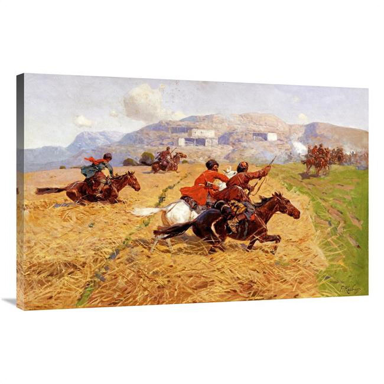 40 in. Cossacks Charging into Battle Art Print - Franz Alekseevitch ...