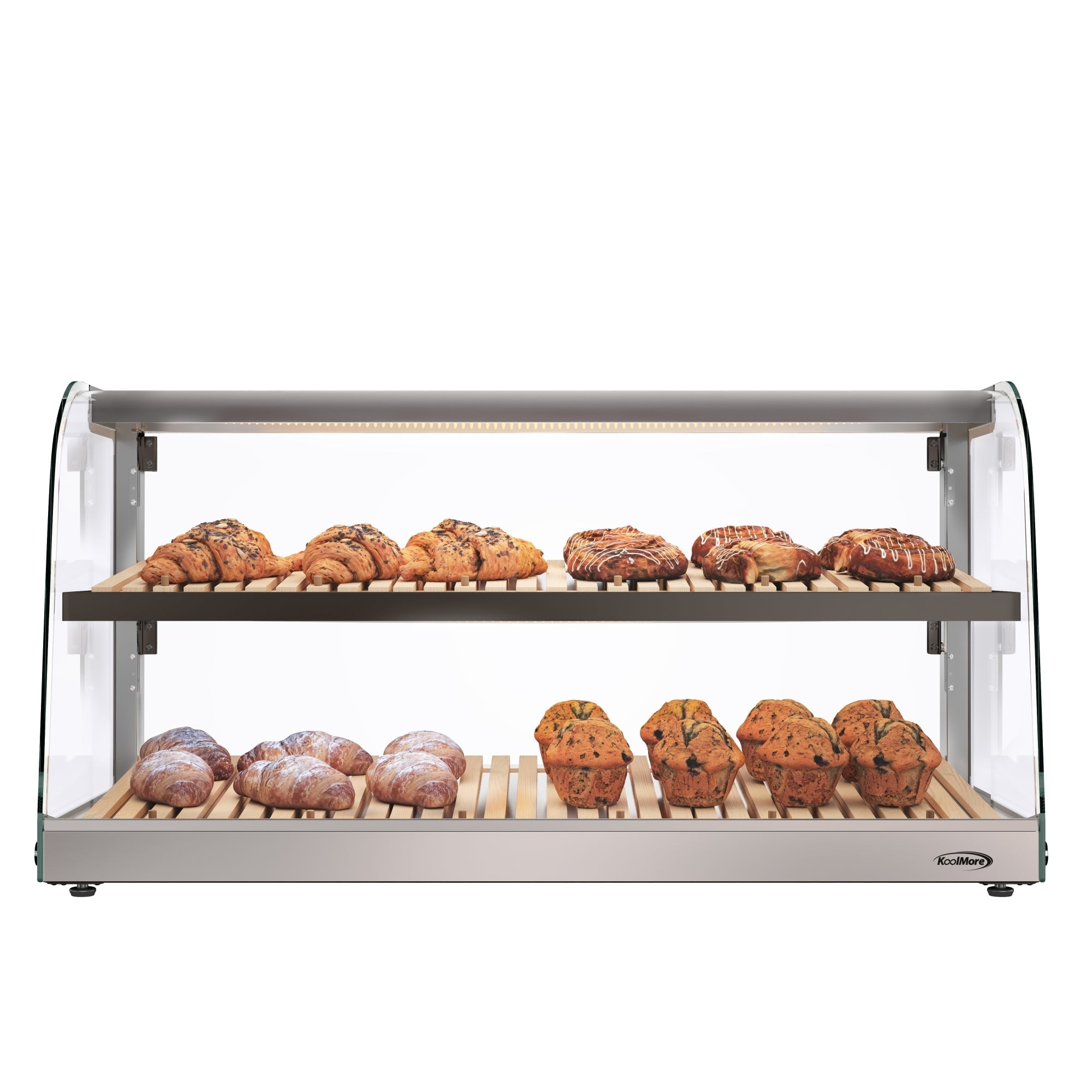 40 in. Glass Countertop Dry Bakery Display Case with Two Shelves and ...