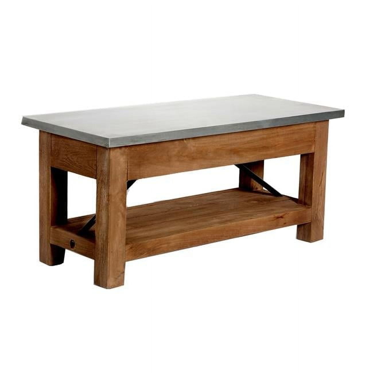 40 in. Millwork Wood & Zinc Metal Bench with Shelf - Walmart.com