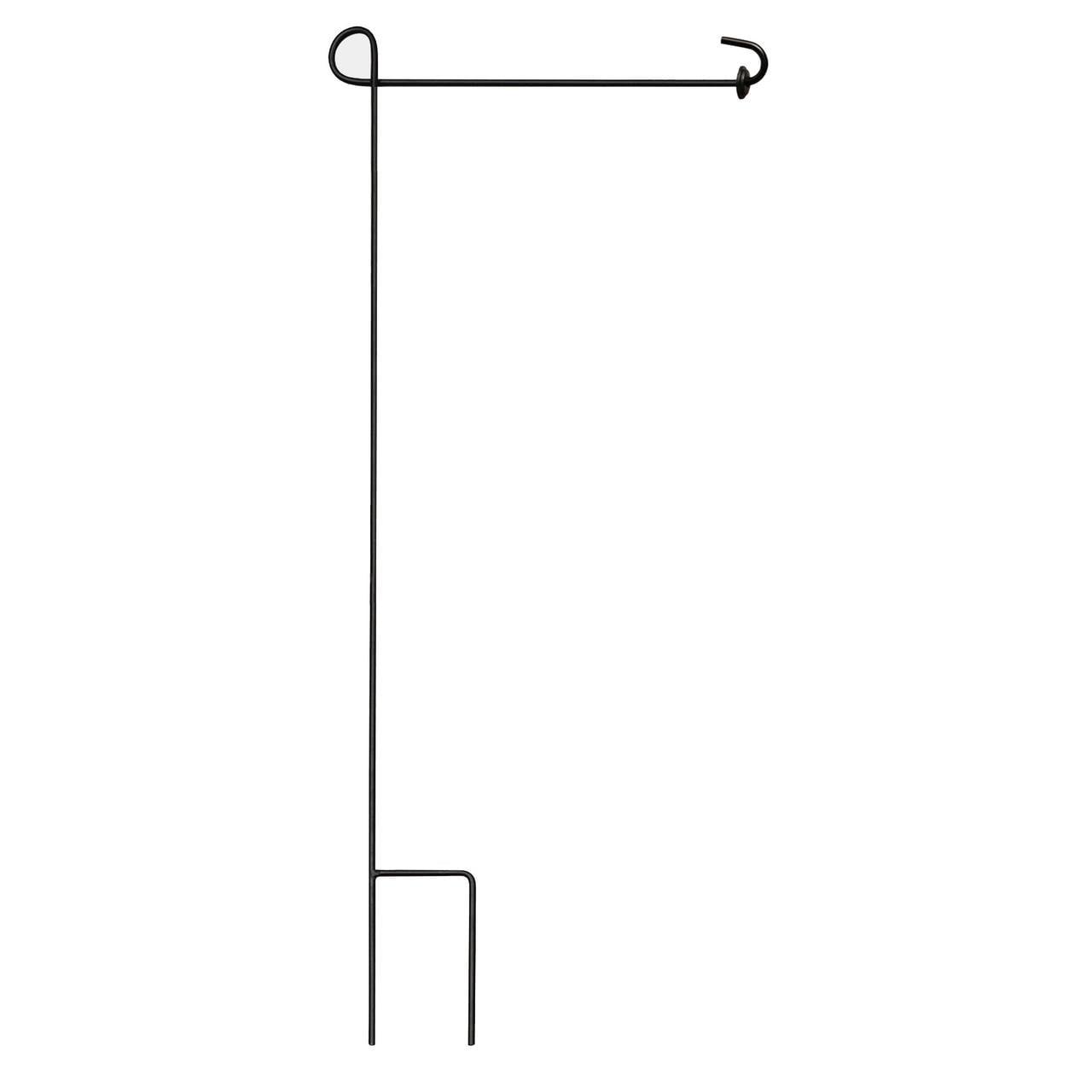 Meadow Creek 40" Spring Flat Black 100% Iron Yard Flag Stand - Walmart.com