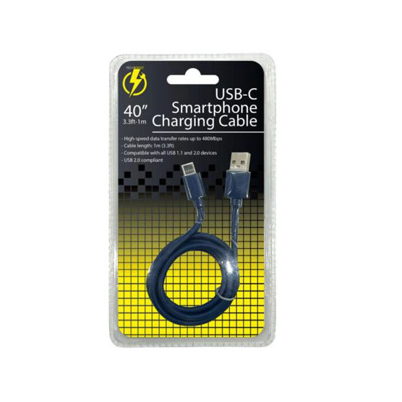 40 in. USB-C Smartphone Charging Cable - Pack of 24 - Walmart.com