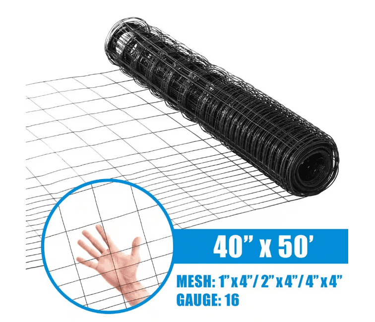 Fencer Wire 16 Gauge Black Vinyl Coated Rabbit Guard Fence, Poultry ...