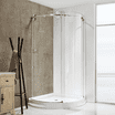 Dreamwerks 36 in. W x 79 in. H Framed Sliding Shower Enclosure with Clear Glass in Chrome ...