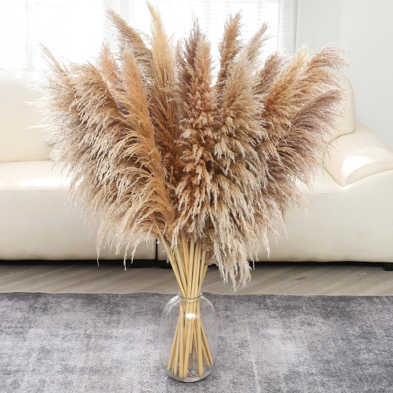 40" inch 12 pcs Natural Pampas Grass Decor Tall, Home Decor,Pompas ...