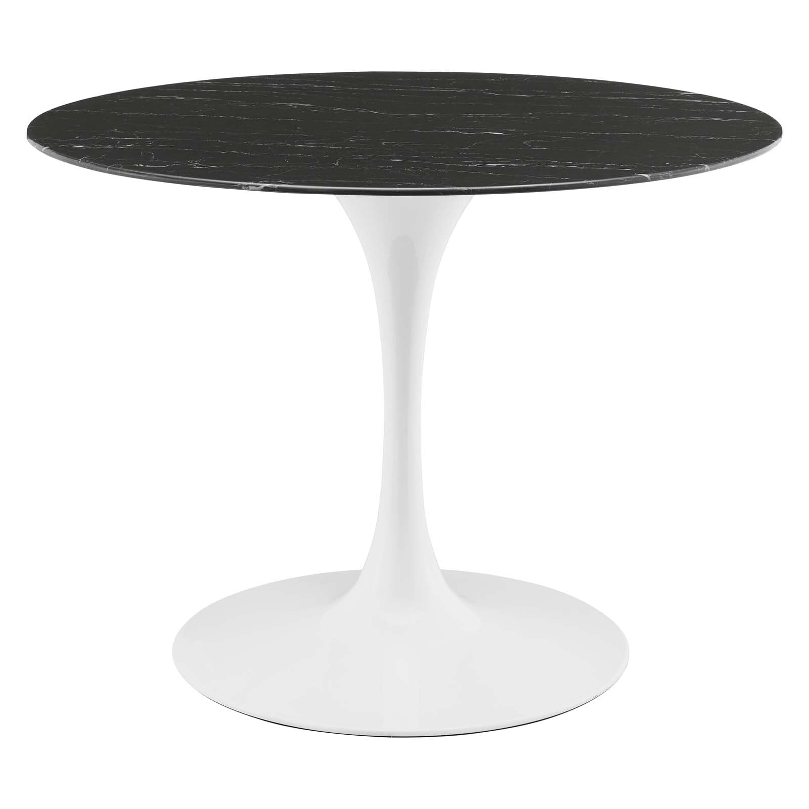 40 inch Dining Table, Round, Black White, Wood, Metal Steel, Modern ...