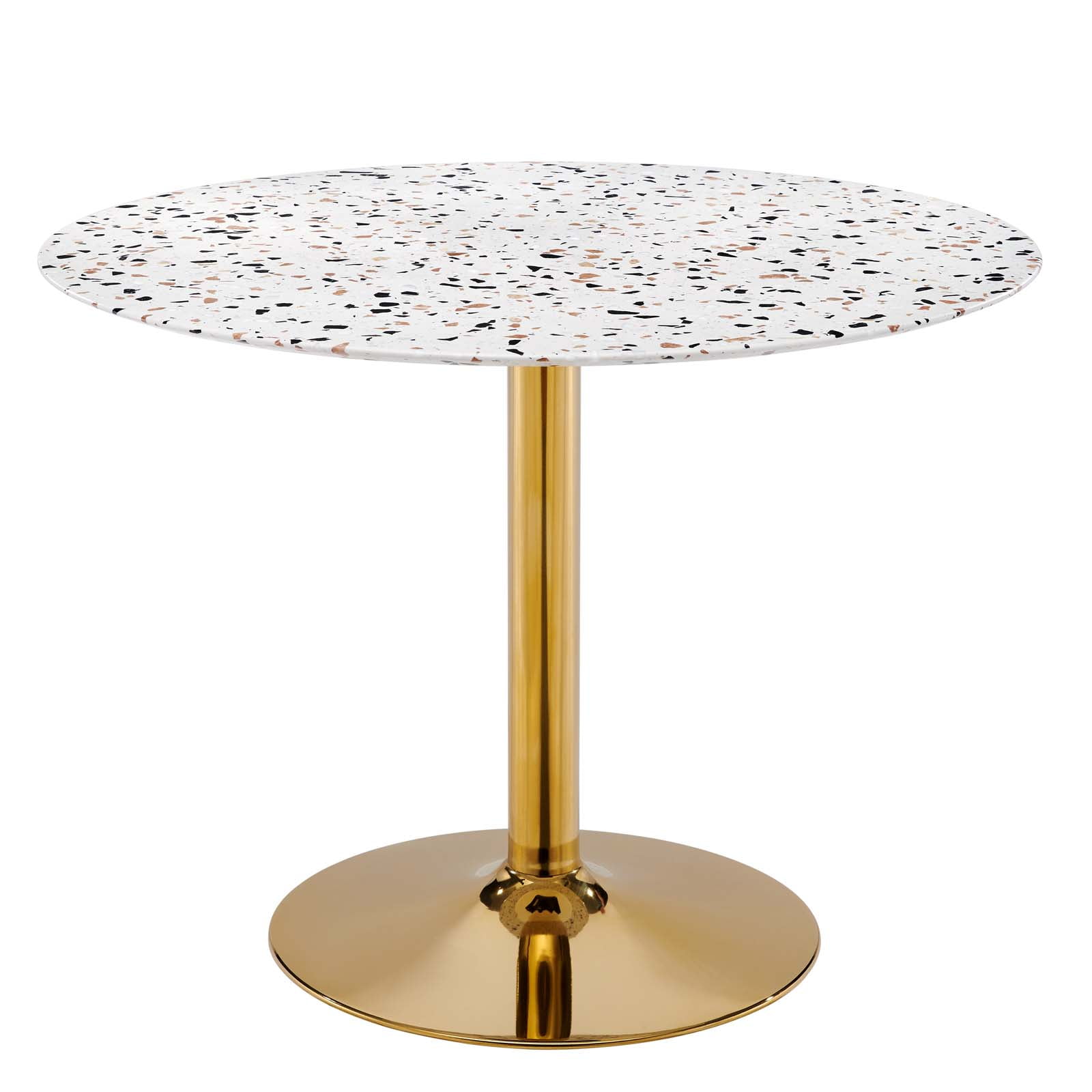 40 inch Dining Table, Round, White Gold, Wood, Metal Steel, Modern ...