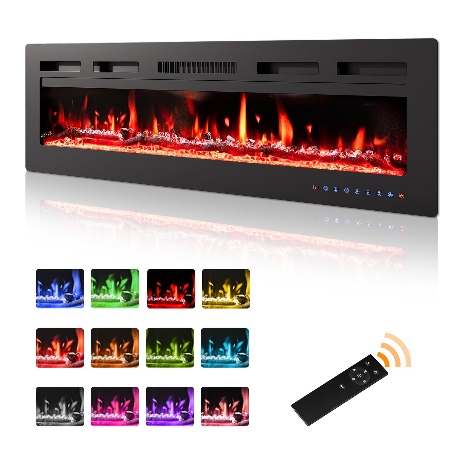40-inch Electric Fireplace Insert Crackling Sound/ Remote/1840W ...