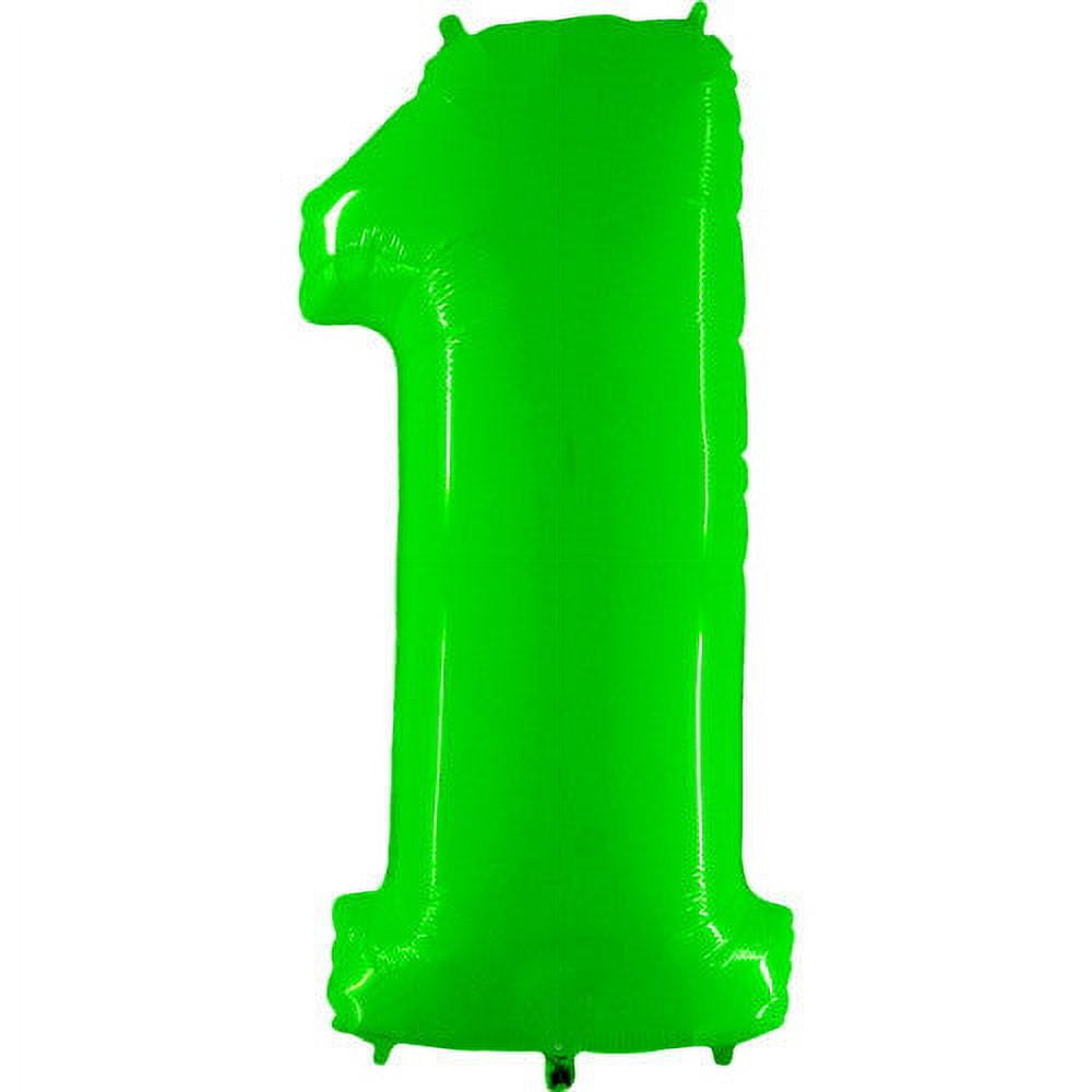 40 inch Number 1 - Lime Green Foil Mylar Balloon - Party Supplies ...